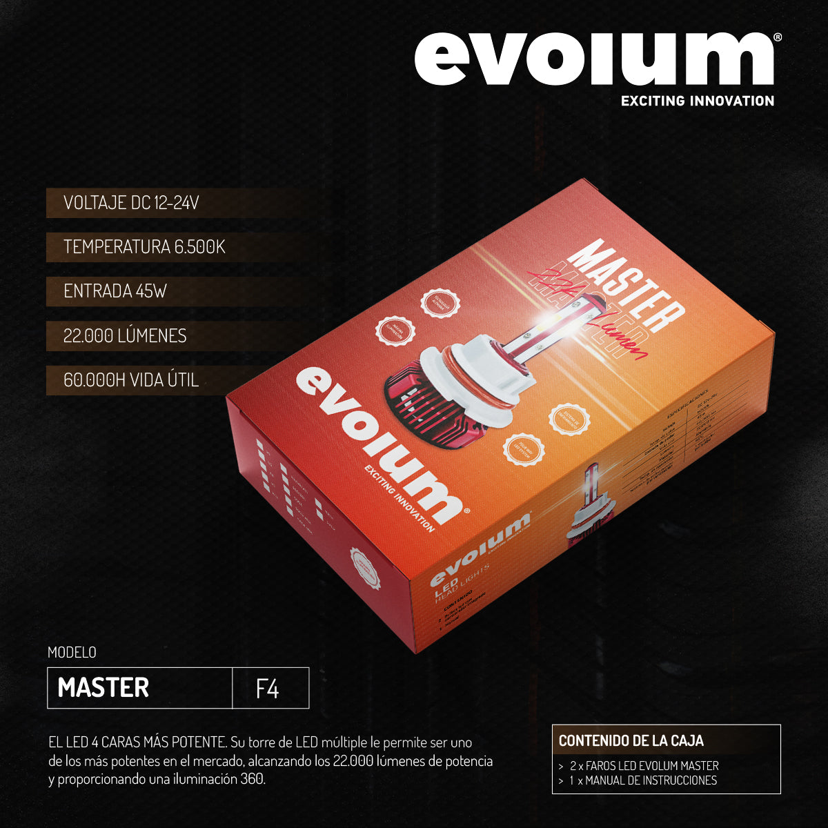 Focos Led Faros Kit Automotriz Master H4 H13 9007 9004 – Evolum.shop