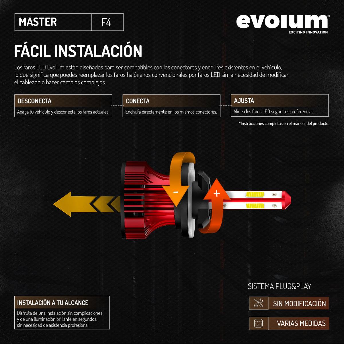 Focos Led Faros Kit Automotriz Master H4 H13 9007 9004 – Evolum.shop
